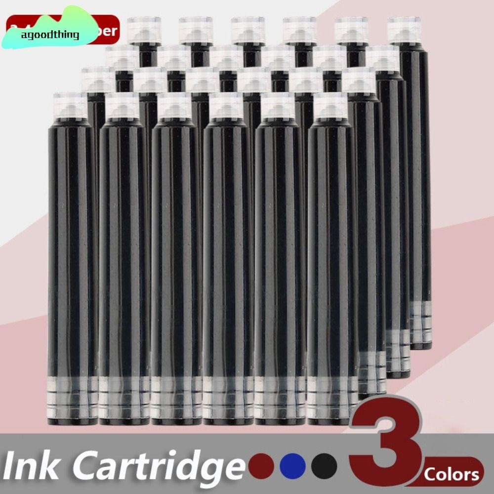 AGOODTHING 10 ชิ้น/เซ็ต Fountain Pen Refill, วัสดุพลาสติกตลับหมึกสีฟ้า ...