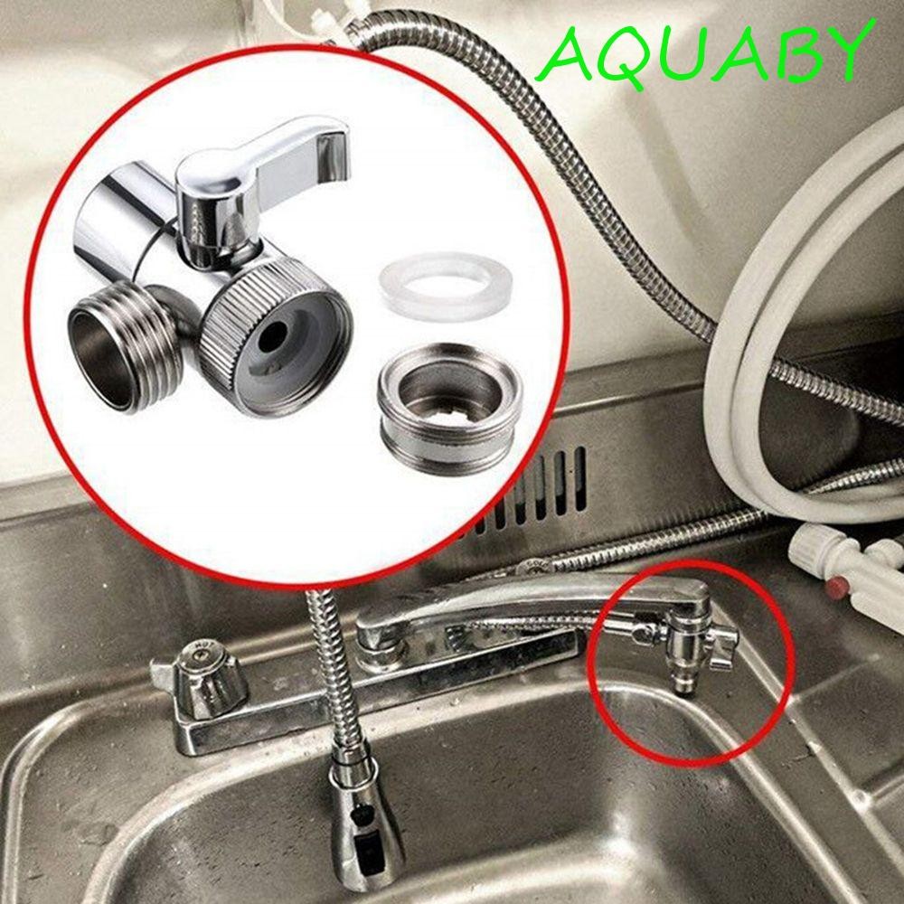 AQUABY ก๊อกน้ําอะแดปเตอร์ห้องครัว 3 Way Tee Diverter วาล์วห้องน้ํา Bidet หัวฝักบัว Water Tap ...