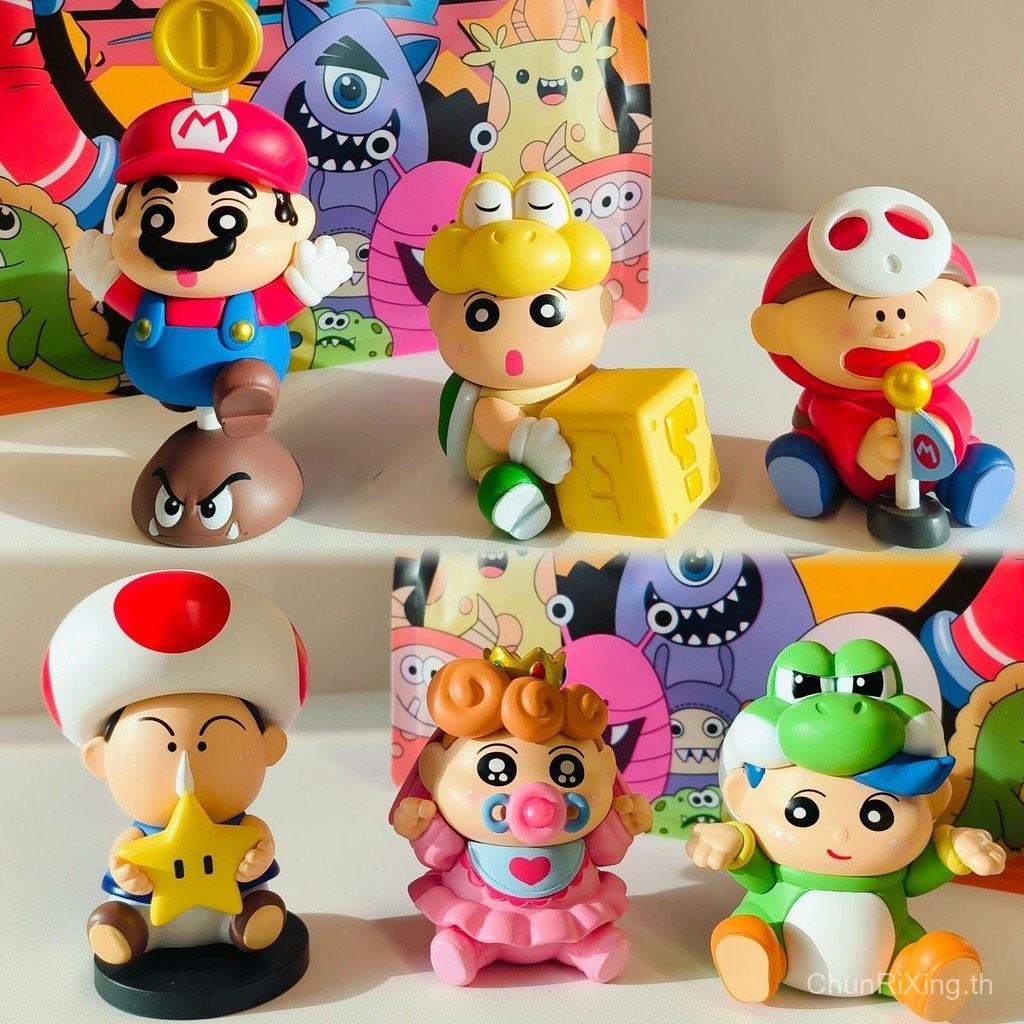 Crayon Shin-Chan cos Super Mario รูปผจญภัย Series pvc Home Desktop ตก ...