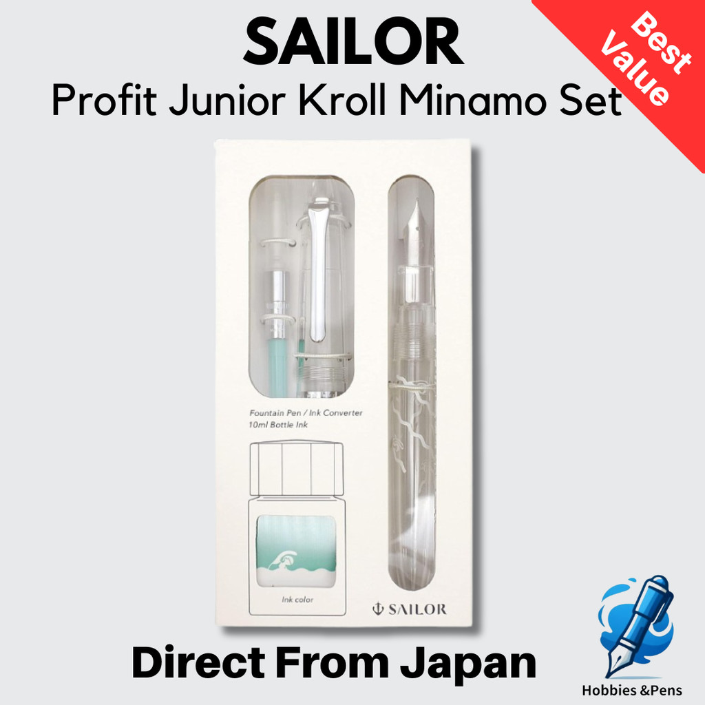 Sailor Fountain Pen Profit Junior Kroll 10 Minamo Bottle Ink Set 10 ...