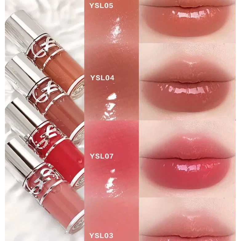 YSL Popo Lip Frozen Lip Oil ลิปกลอส Water Gloss Lip Glaze Four Piece ...