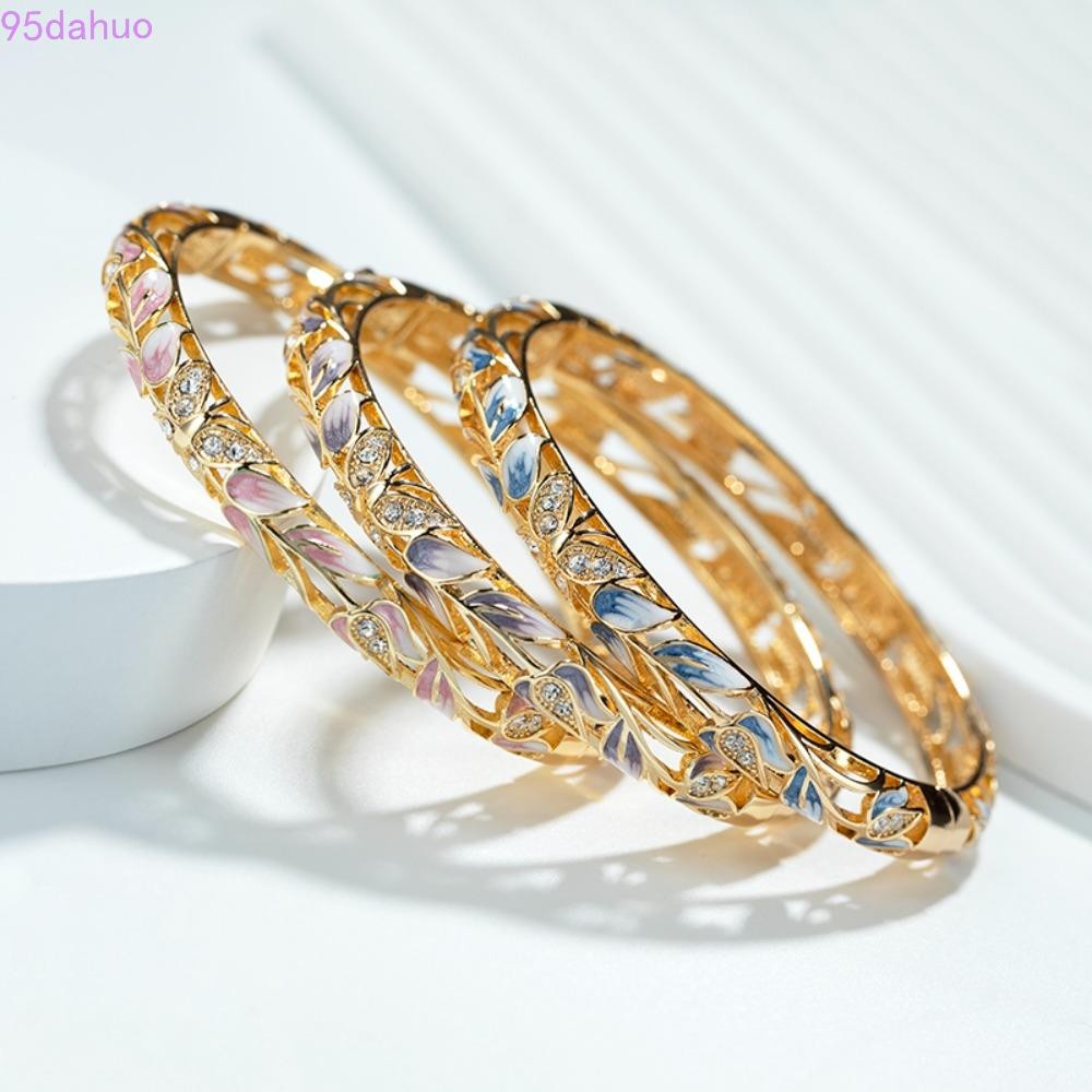 DAHUO กำไลข้อมือวินเทจ ลายโบราณเงางาม ประดับพลอยเทียมสวยงาม สำหรับผู้หญิง | Shopee Thailand