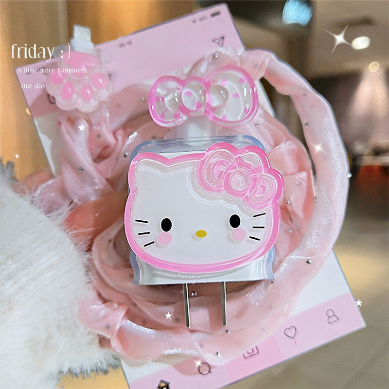 Thankswin น่ารัก Hello Kitty CABLE Protector สําหรับ IPhone IPad 18 W ...