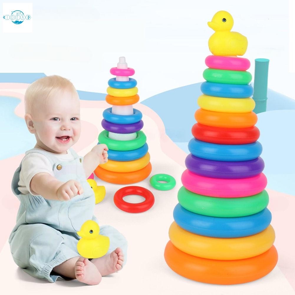 Rainbow Stacking Rings Tower - ของเล่นเพื่อการศึกษารูปเป็ดแสนสนุก ...