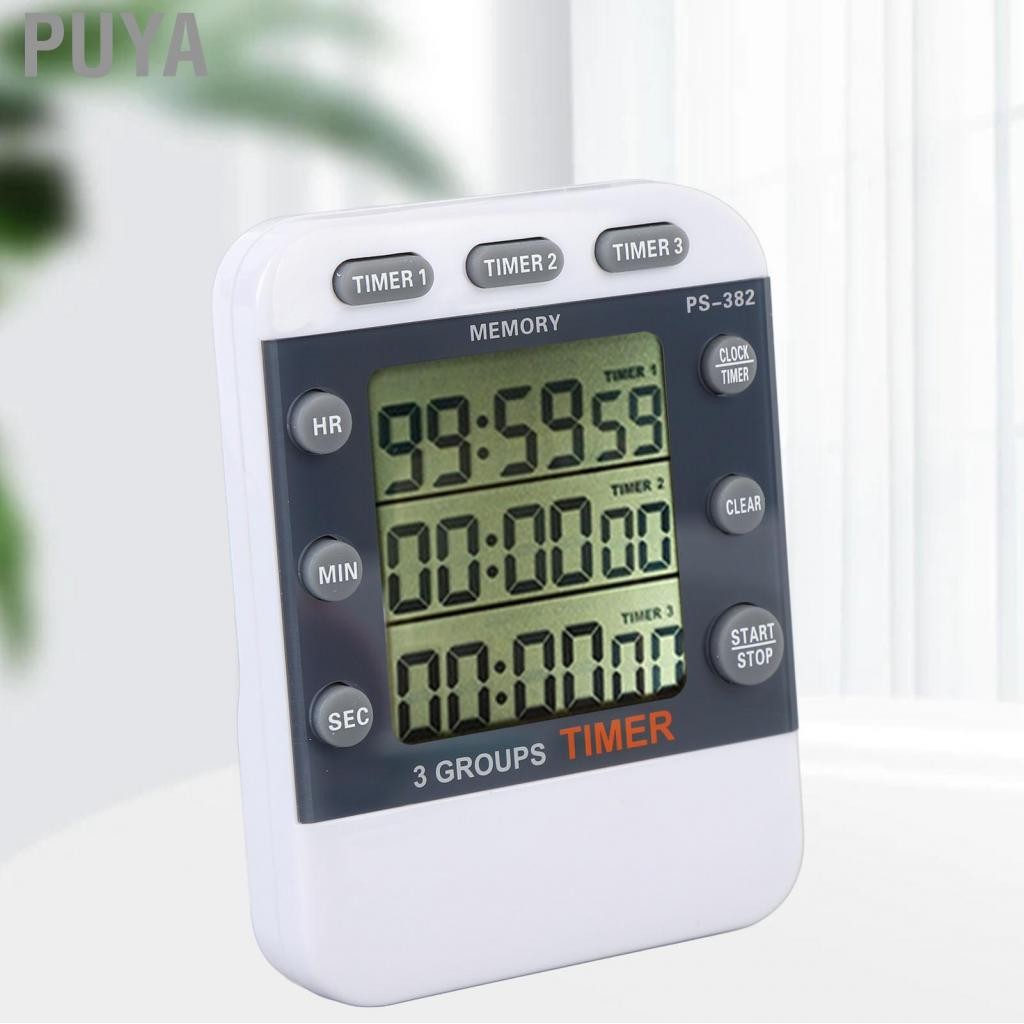 Puya Puya-th Digital Dual Kitchen Timer 3 ช่องนับการทำอาหารสามสามครั้ง ...