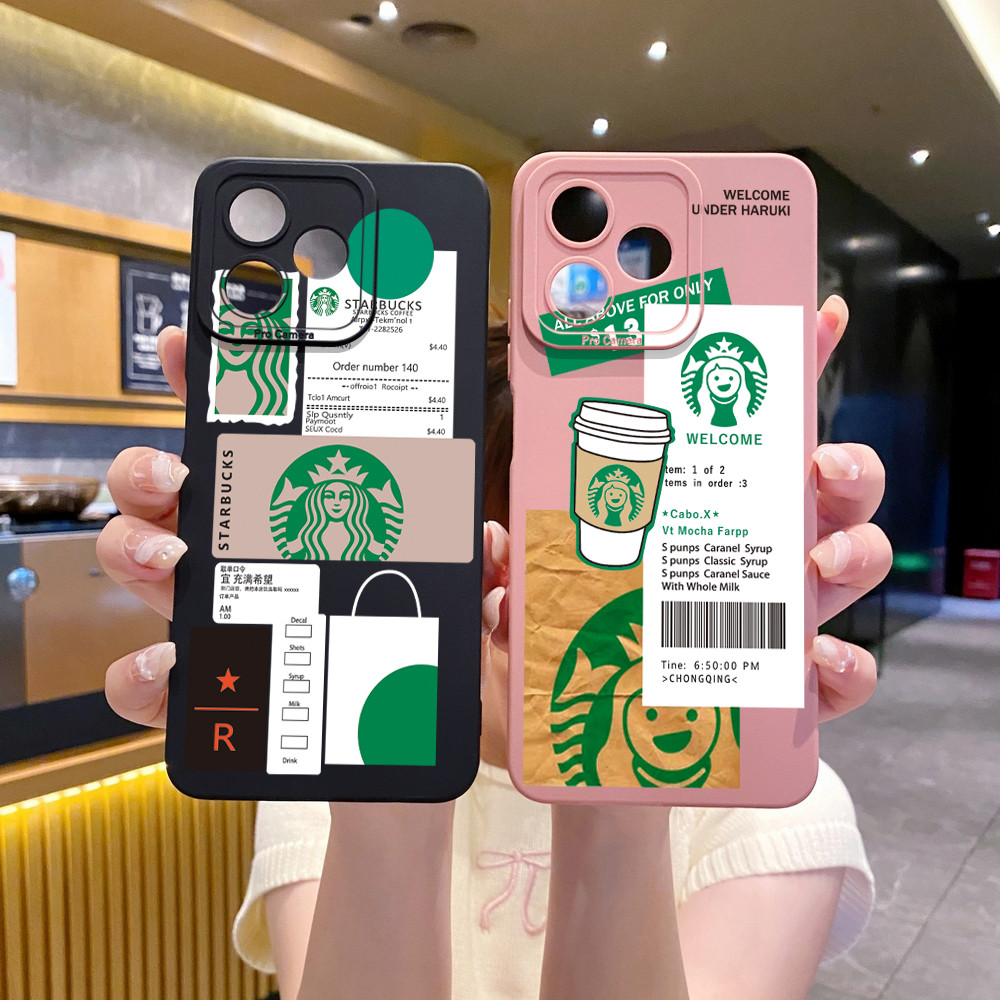 เข้ากันได้กับRealme C71 C75 C63 C65 C67 C53 C51 Note 50 60 C35 C21Yแฟชั่นStarbucksกรณีTongyan ...