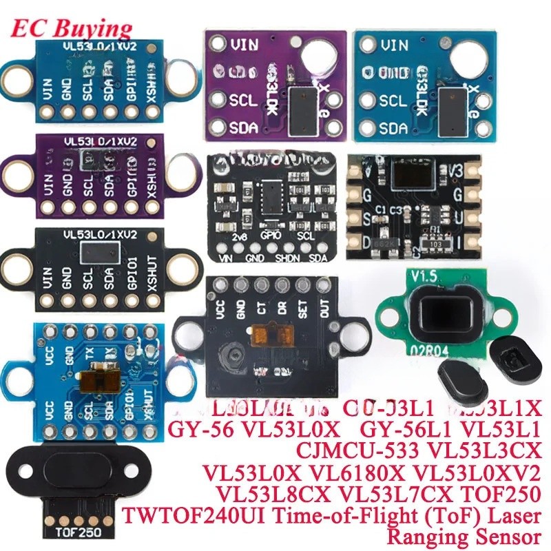 1-5Pc VL53L0X VL53L1X VL53L3CX Time-of-Flight (ToF) เลเซอร์ตั้งแต่ ...
