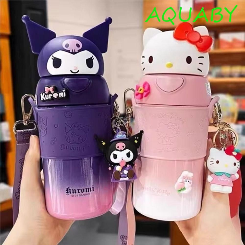 AQUABY Kuromi Thermos Botole, Thermochromic My Melody 316 สแตนเลสกระติกน้ําร้อนถ้วย, ทนทาน Pocco ...