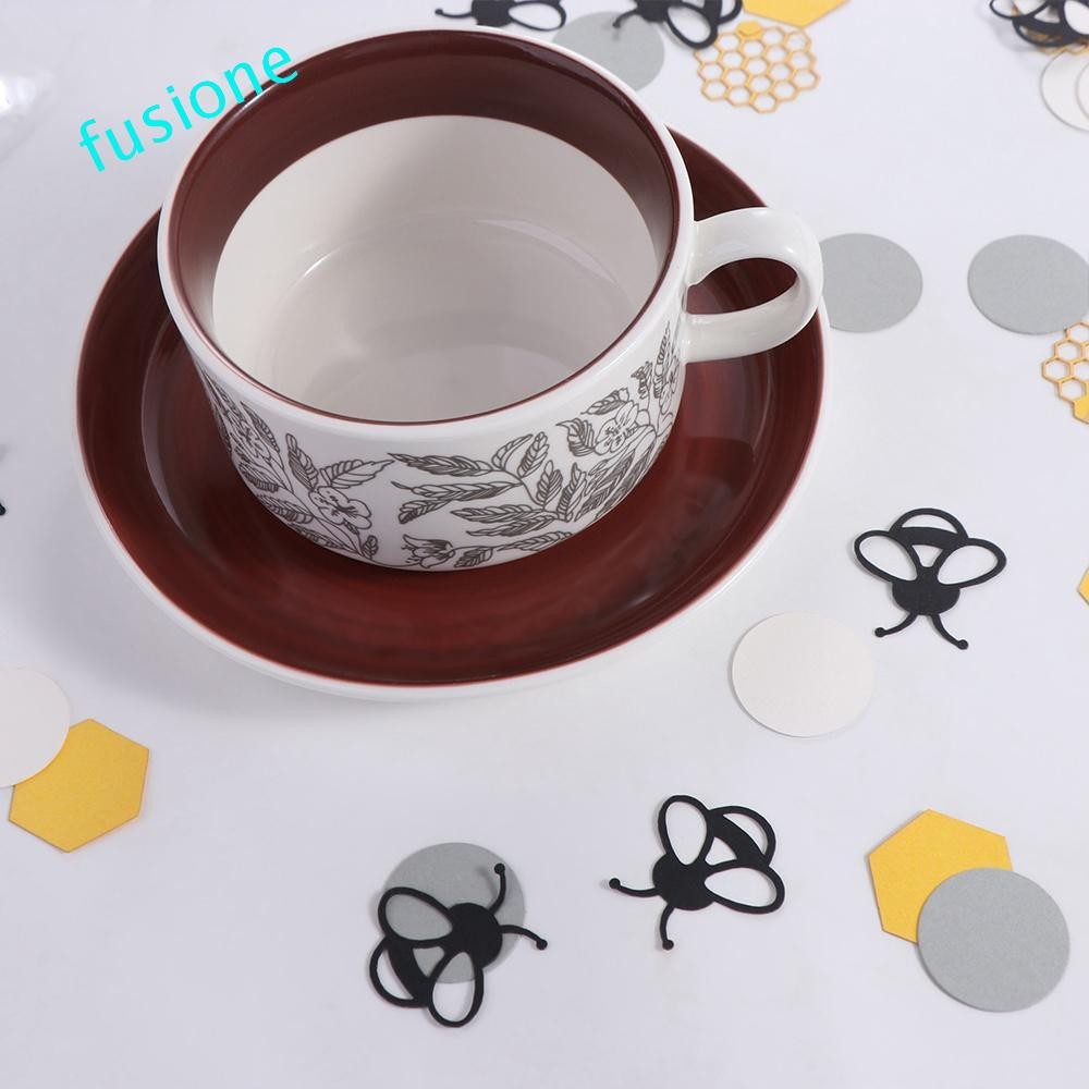 FUSIONEDGE 100 ชิ้น Bee Hive Confetti, สีดํา Golden Honeycomb Bumble ...