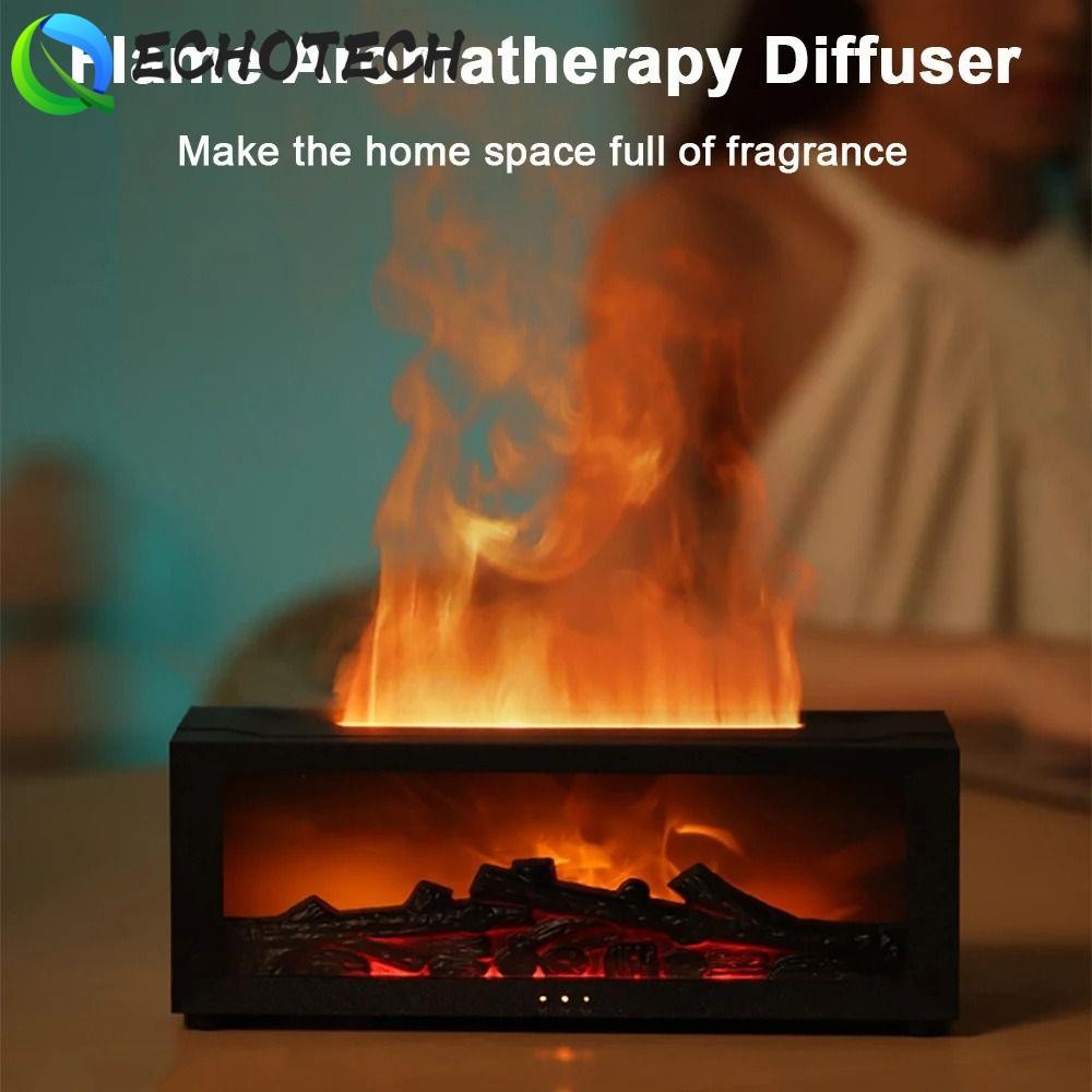ECHOTECH Fireplace Air Humidifier, 150ml เงียบสีสันเปลวไฟ Air ...