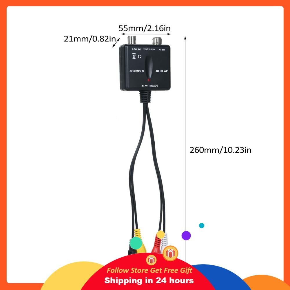 supergoodsales Mini RF Modulator AV เพื่อเอาต์พุต NTSC CH3 Channels PLL ...