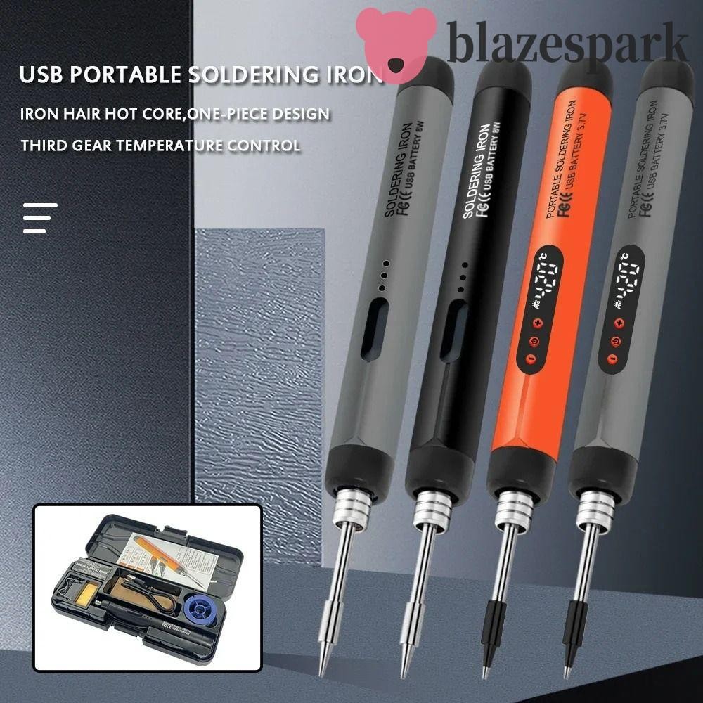 BLAZESPARK ชุดหัวแร้ง USB, ชุดหัวแร้งไฟฟ้าอัจฉริยะ USB, จอแสดงผลดิจิตอล 300-450 อุณหภูมิปรับไร้ ...