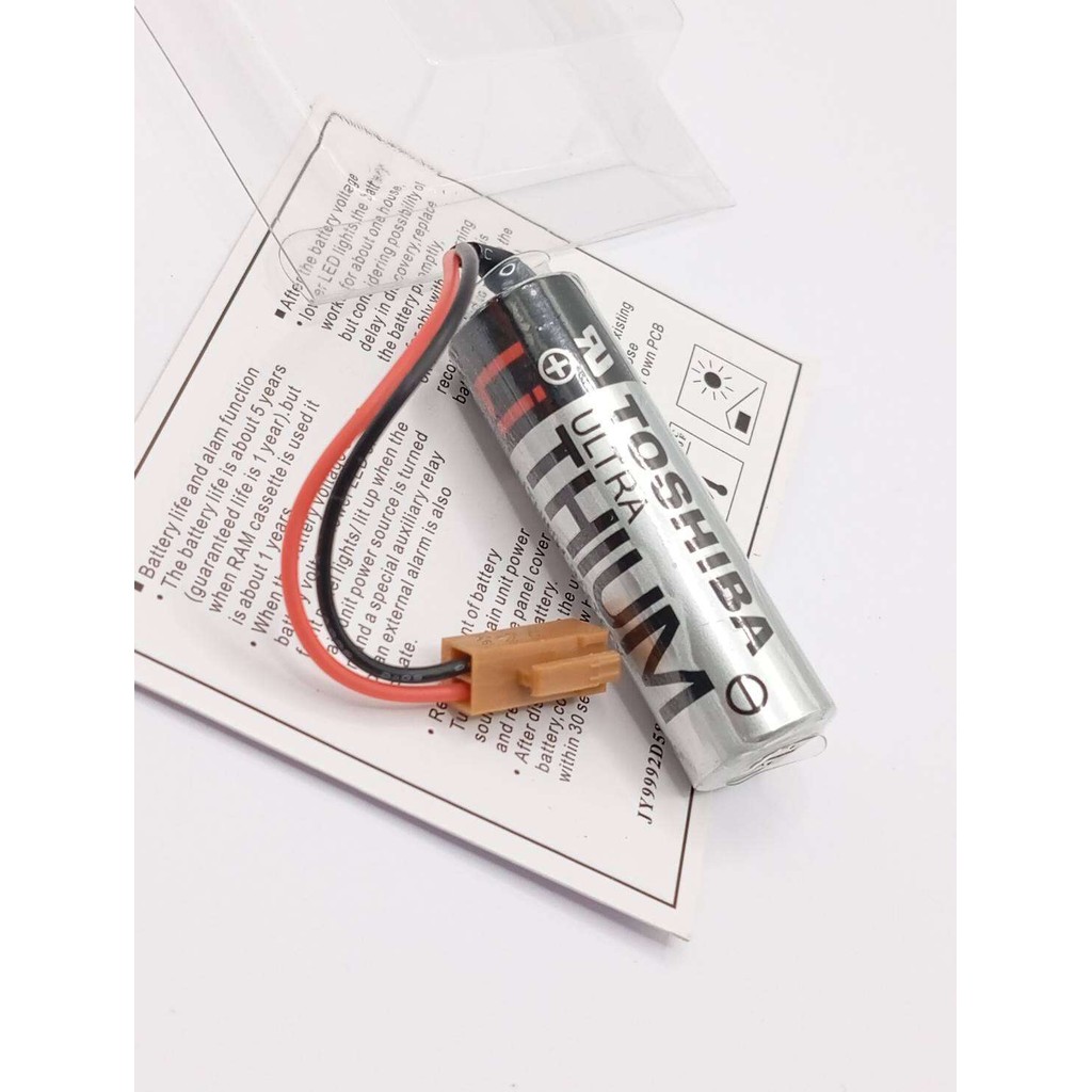 ใหม่ แท้ ER6V 3.6V แจ็คน้ําตาล แบตเตอรี่ลิเธียม ER6 TOSHIBA PLC Lithium ...