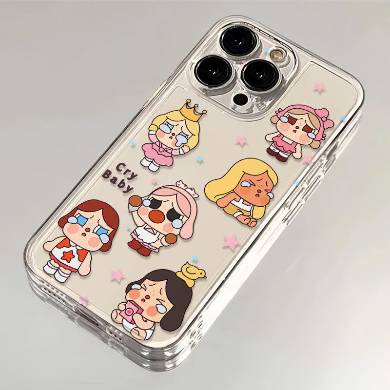 เกาหลีสีฟ้าสีชมพู Star Crying Baby เหมาะสําหรับ iPhone 16PROMAX 15 14 ...