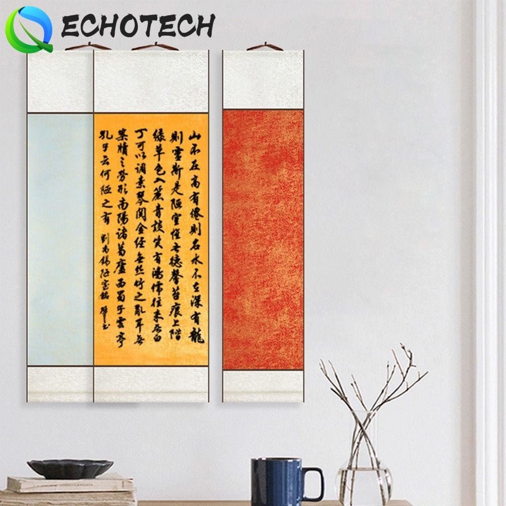 ECHOTECH Gilded กระดาษข้าว Scroll, Self-made ของขวัญภาพวาดกระดาษวาดเปล่าแขวน Batik Scroll, Hand ...