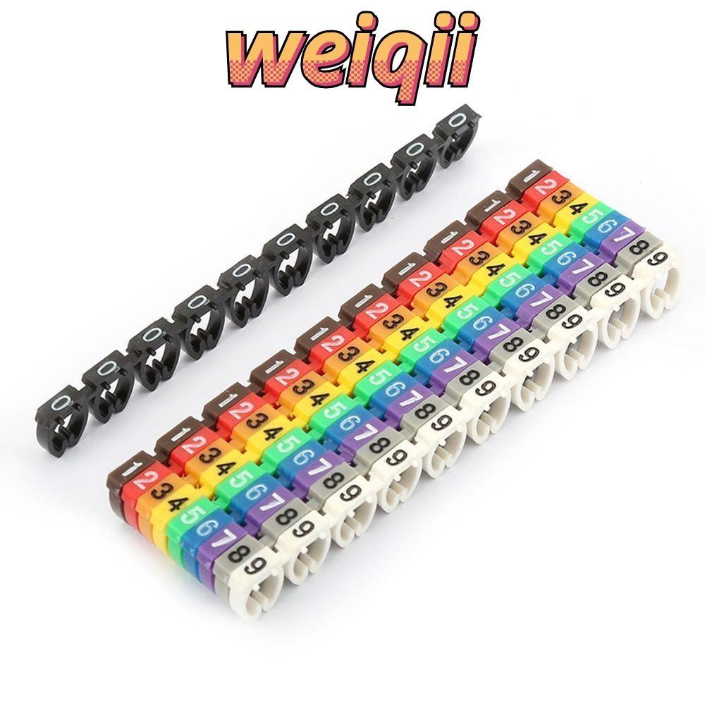 WEIQII 100 ชิ้น Cable Marker, 6 Square clamp-on Wire Markers, Boxed 0-9 ...