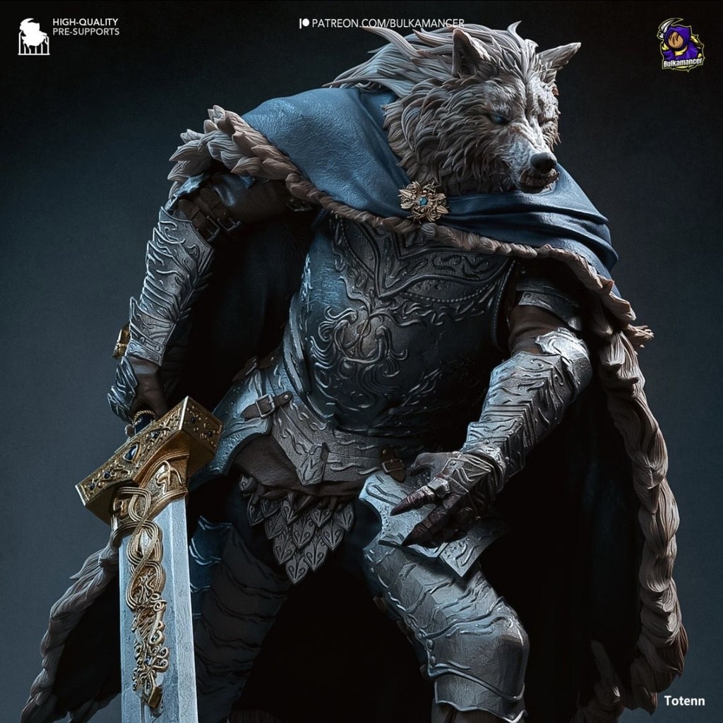 Elden French Ring Werewolf Half Wolf Blazer 3D Printing White Film ...