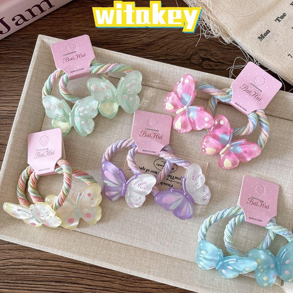 WITAKEY 10 ชิ้นผีเสื้อยางรัดผม,หรูหราหวานยืดหยุ่นยางรัด,หรูหราน่ารัก Bowknot Hair Ties ...