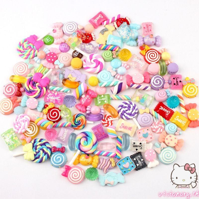 Vision ชิ้นสารพันเรซิ่น Charms สไตล์Mixed Candy Sweets_drop oil ...