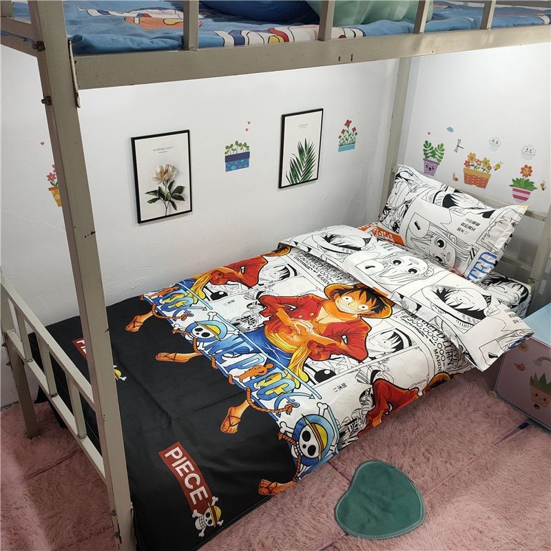 卡通动漫海贼王路飞学生宿舍上下铺三套Cartoon Animation One Piece Lufei Student Dormitory ...