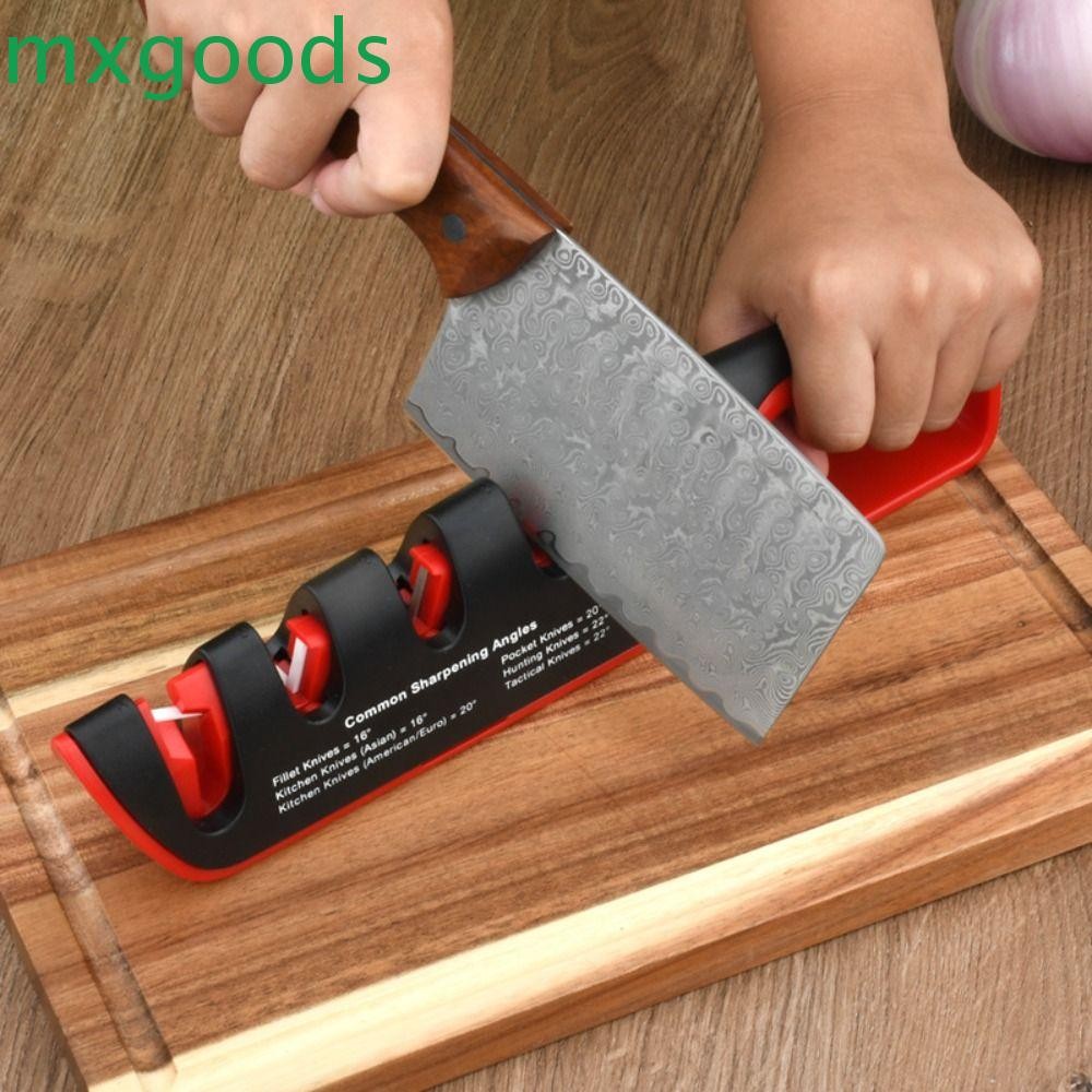 MXGOODS ที่ลับมีด, หินลับมีดพลาสติก4ขั้นตอน, เครื่องมือทําสวนปรับอย่างรวดเร็วกรรไกรมืออาชีพเหลา ...