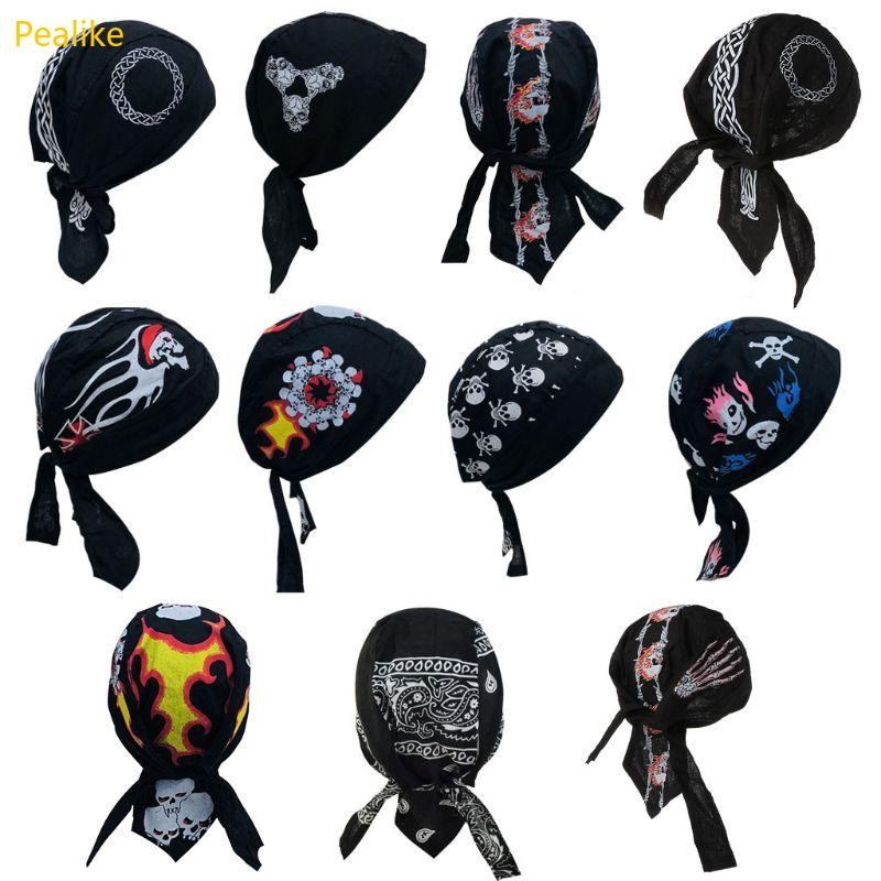 Pealike ขี่จักรยาน Headwraps Skull Cap Biker Gothic Vintage Paisley ...