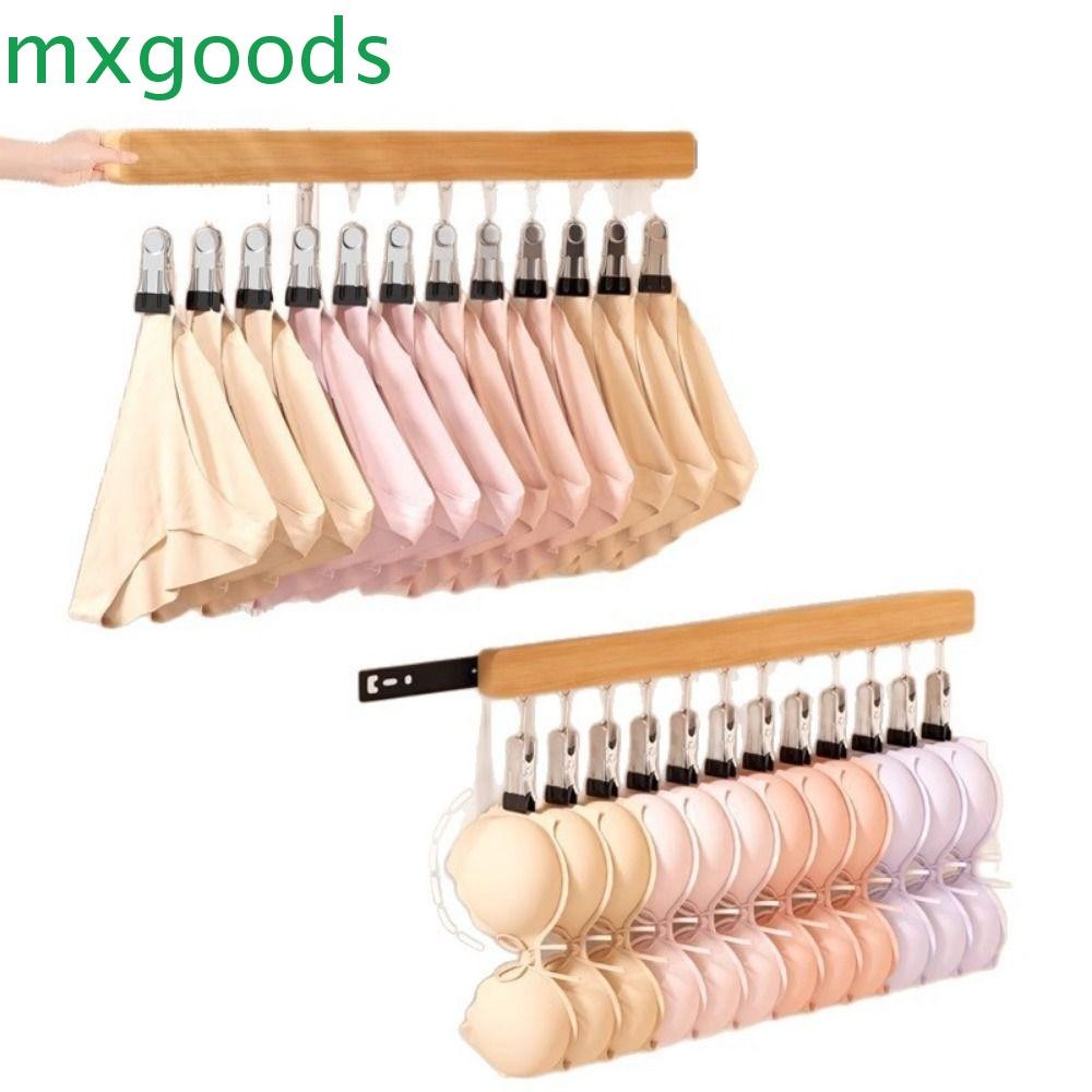 MXGOODS ติดผนังผู้ถือหมวก,หด8/12คลิปไม้หมวกแขวน,เลื่อนกลไกหมัดฟรีมัลติฟังก์ชั่ความจุขนาดใหญ่ราว ...
