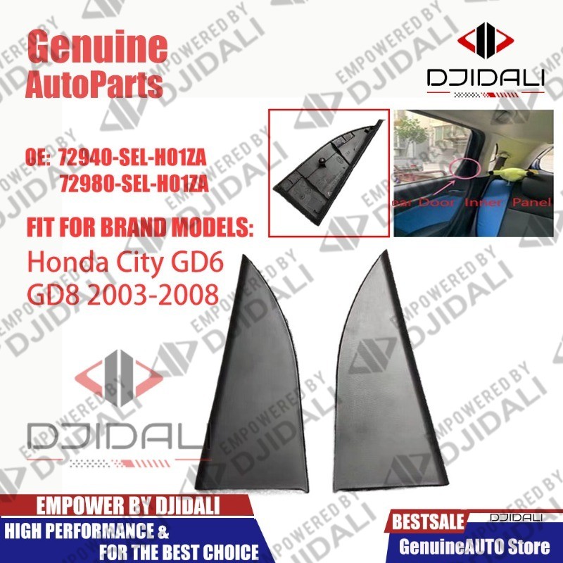 ซ้าย/ขวาด้านหลังประตูด้านใน Garnish Trim สําหรับ Honda City GD6 GD8 ...
