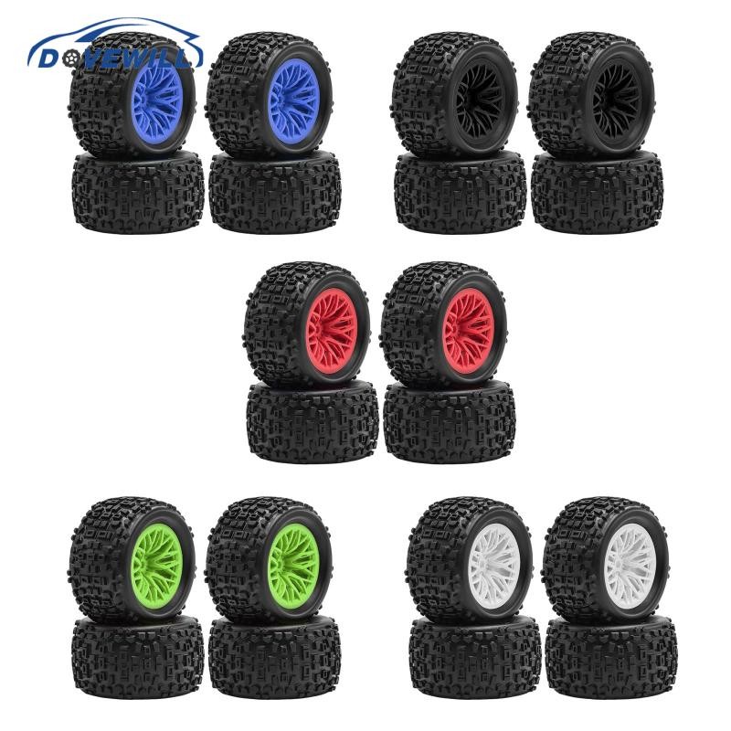 [Dovewill] 1:18 Scale RC ยางรถ RC ขอบล้อติดตั้งง่ายรีโมทคอนโทรลรถอุปกรณ์เสริม 4WD อะไหล่ล้อ ...