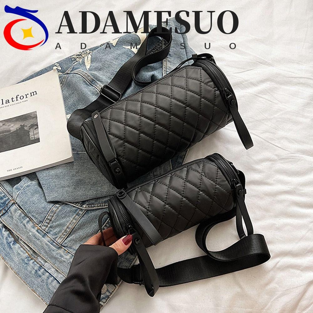 ADAMESUO กระเป๋าสะพายไนลอน สไตล์เกาหลีหรูหรา ลายสก๊อตสีทึบ | Shopee Thailand