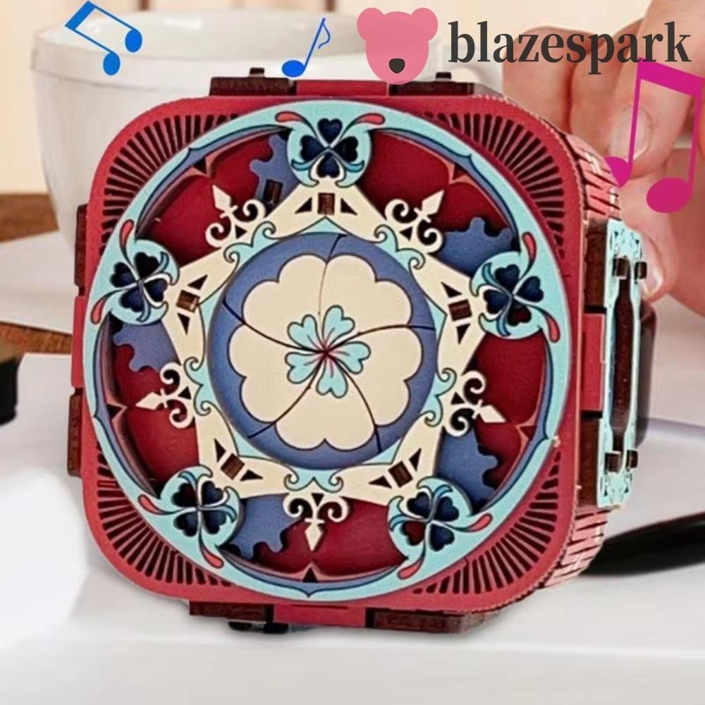 BLAZESPARK กล่องดนตรีปริศนาไม้, City of Sky รุ่นชุด 3D ปริศนากล่องดนตรี, ชุดบล็อกตัวต่อ Creative ...