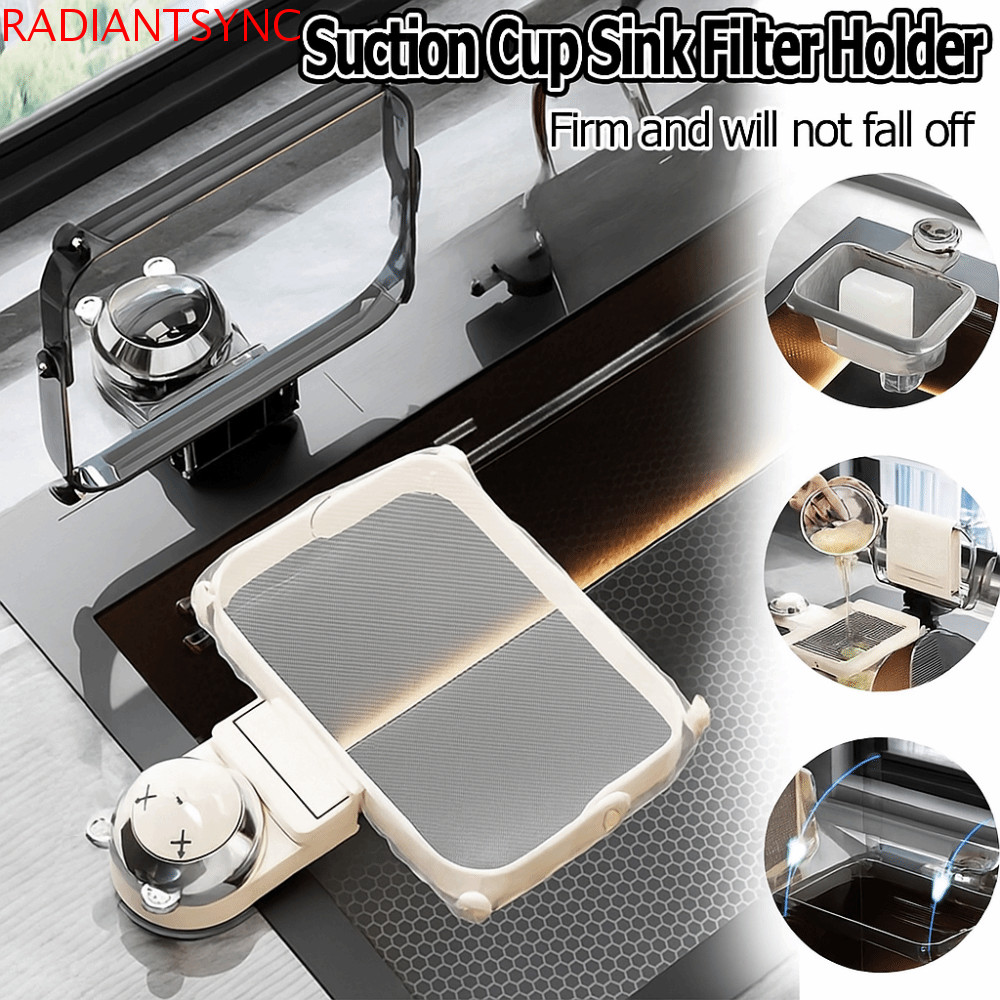 RADIANTSYNC อ่างล้างจาน,ถ้วยดูด Multi-function Drain Rack,กรองดักพับ Anti Clog ทิ้งกรองสุทธิชั้น ...