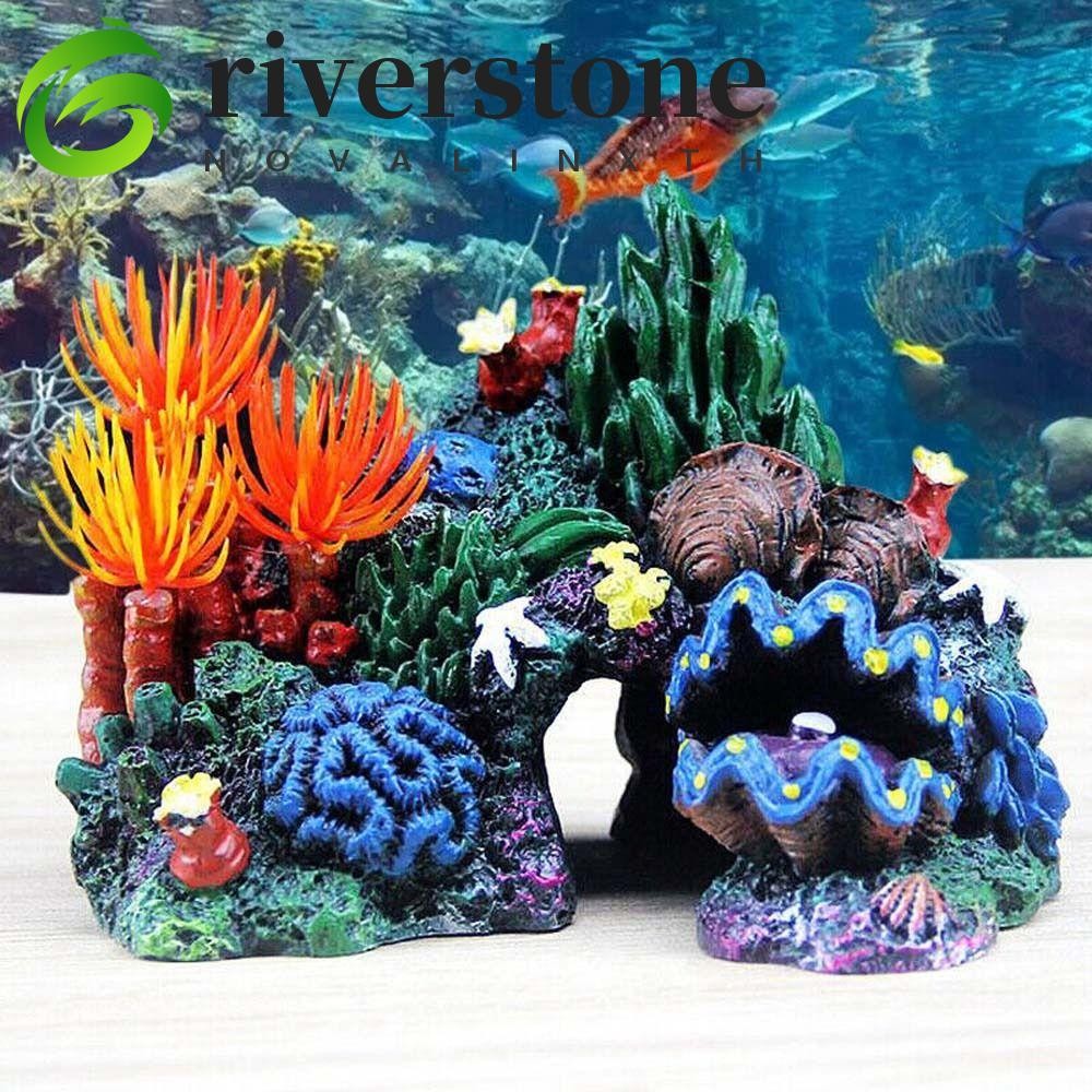 RIVERSTONE ปะการังเทียมเรซินธรรมชาติ UnderWater Fish Hideaway Rock ...