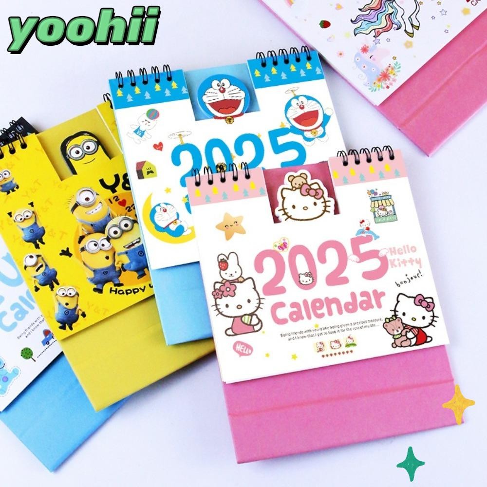 YOOHII ปฏิทินตั้งโต๊ะขนาดเล็ก, Kuromi Hello Kitty Cinnamoroll Snoopy ...