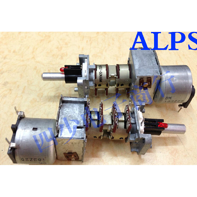ALPS มอเตอร์ Potentiometer 50KA x 4 พร้อมไฟ 25 มม.แกน Jianwu 7500 AV ...