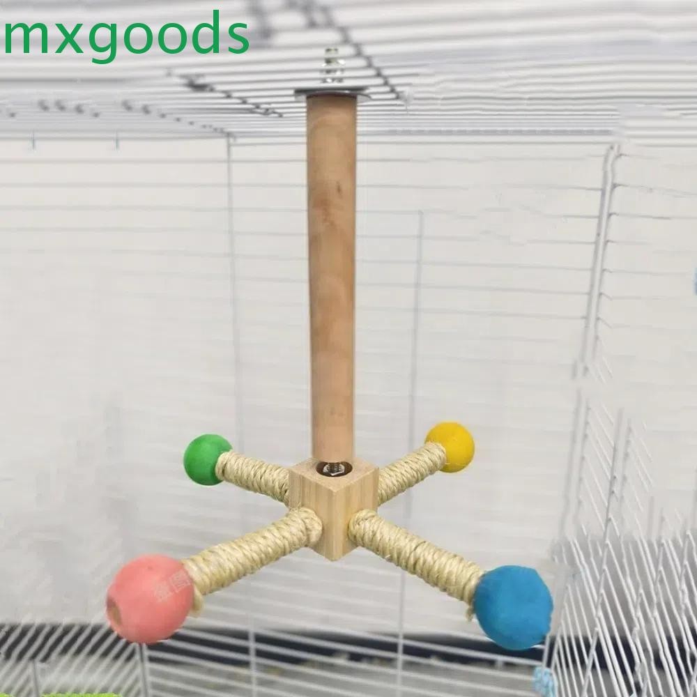 MXGOODS นกแก้วสถานีติด,หมุนลูกวงแบริ่งนกคอนของเล่น,ทนทานที่มีสีสันติดตั้งง่ายแบบโต้ตอบนกแก้วยืน ...