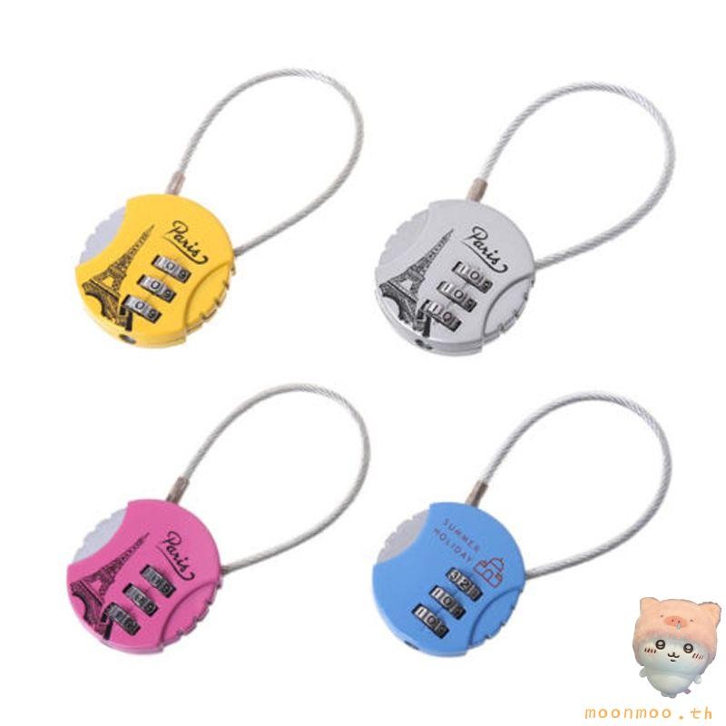 Moon Travel Padlock Mini 3 หลักรหัสผ่านล็อค Locker Anti-theft Locks กัน ...