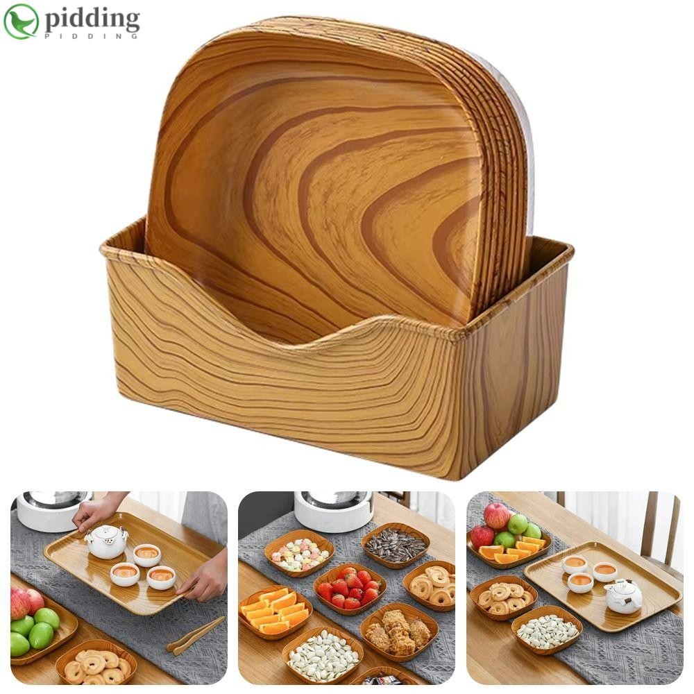 PIDDING 7 ชิ้น/เซ็ตจานคายกระดูก, 14 ซม.พลาสติกจานขนม,ทนทานขนาดเล็กพร้อม ...