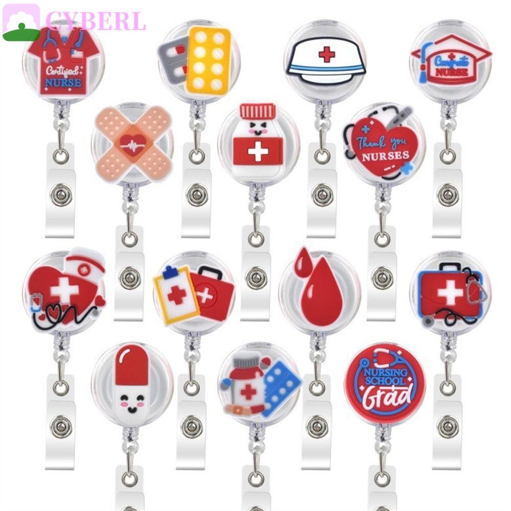 CYBERLINX Nurse Badge Reel, ID Card Holder Name Tag Retractable Badge ...