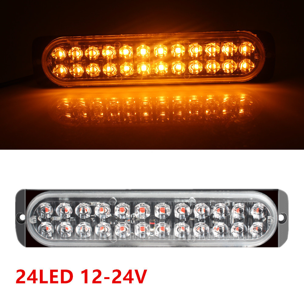 12-24V Ultra-thin Strobe Light 24LED Side Marker โคมไฟฉุกเฉินรถบรรทุก ...