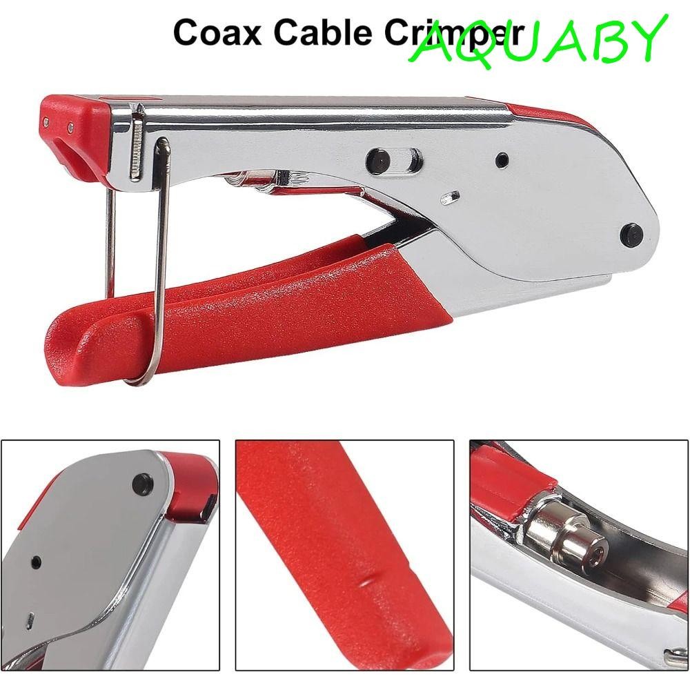 AQUABY Coax Cable Crimper, เหล็กคาร์บอนทนต่อการสึกหรอ Wire Stripper ชุดเครื่องมือ,การเชื่อมต่อ ...