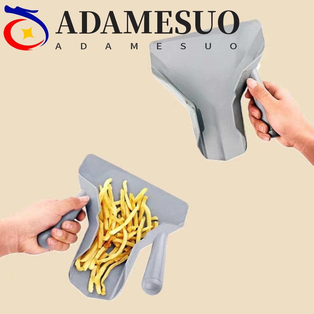 ADAMESUO ชิป Scoop, เดี่ยว/คู่จับพลาสติก French Fries Shovel, ทนทาน Professional สีเทา Popcorn ...