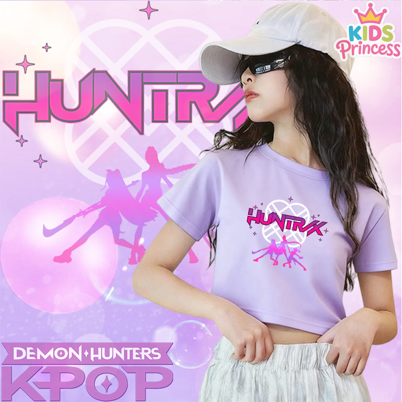 COD(จัดส่งตลอด 24 ชั่วโมง) Kpop Demon Hunters เด็กหญิงแขนสั้นเสื้อยืด ...