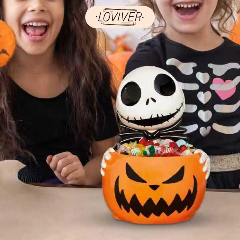 ชามขนมฮาโลวีน Skull ฟักทองจานขนม Candy Server เคล็ดลับหรือรักษาโต๊ะ ...