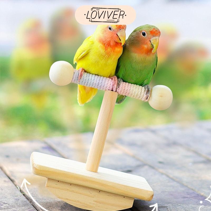Parrot Training Perch ไม้ Gym Bird Cage ของเล่นแบบพกพา Bird Training ...
