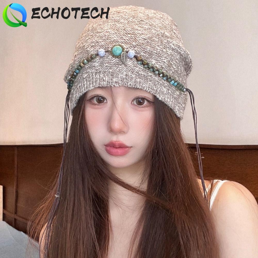 ECHOTECH หมวกถักแบบ Bohemian สำหรับฤดูหนาว ทำจากผ้าขนสัตว์ ให้ความอบอุ่นและแฟชั่น | Shopee Thailand