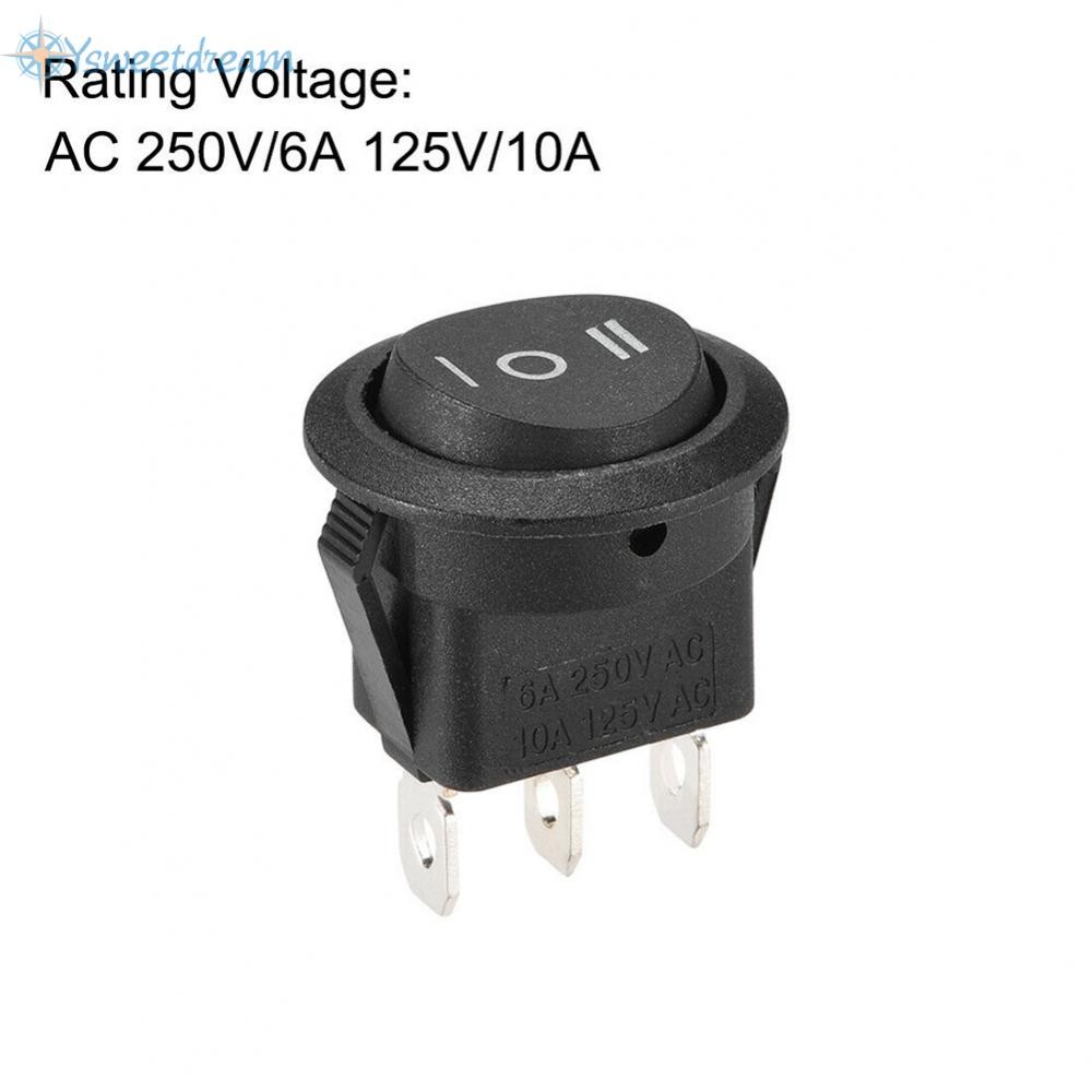 【SWTDRM】Low Cost Circular Rocker Switch with SPST Contacts 3Pins Toggle ...