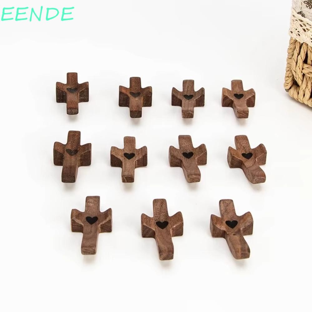 EENDE 3 ชิ้นไม้มือถือ Handmade พวงกุญแจไม้พาร์คสีดำลายครอส ของขวัญ ...