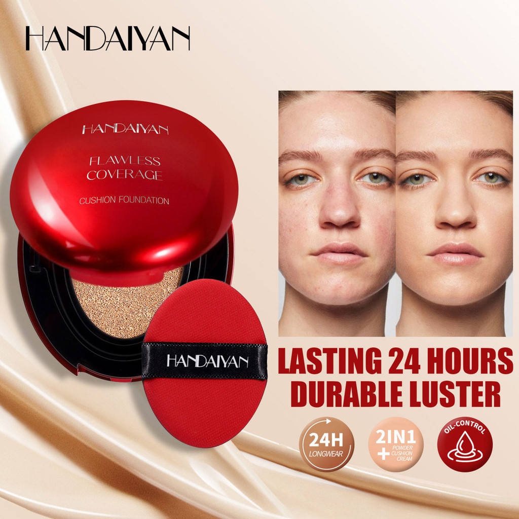 Lady Air Cushion Liquid Foundation 5 สีรูปไข่ Red Shell handaiyan Clear ...
