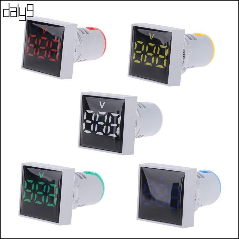 Dal 22mm Square Voltmeter AC 20-500V Volt Meter Panel LED Digital ...
